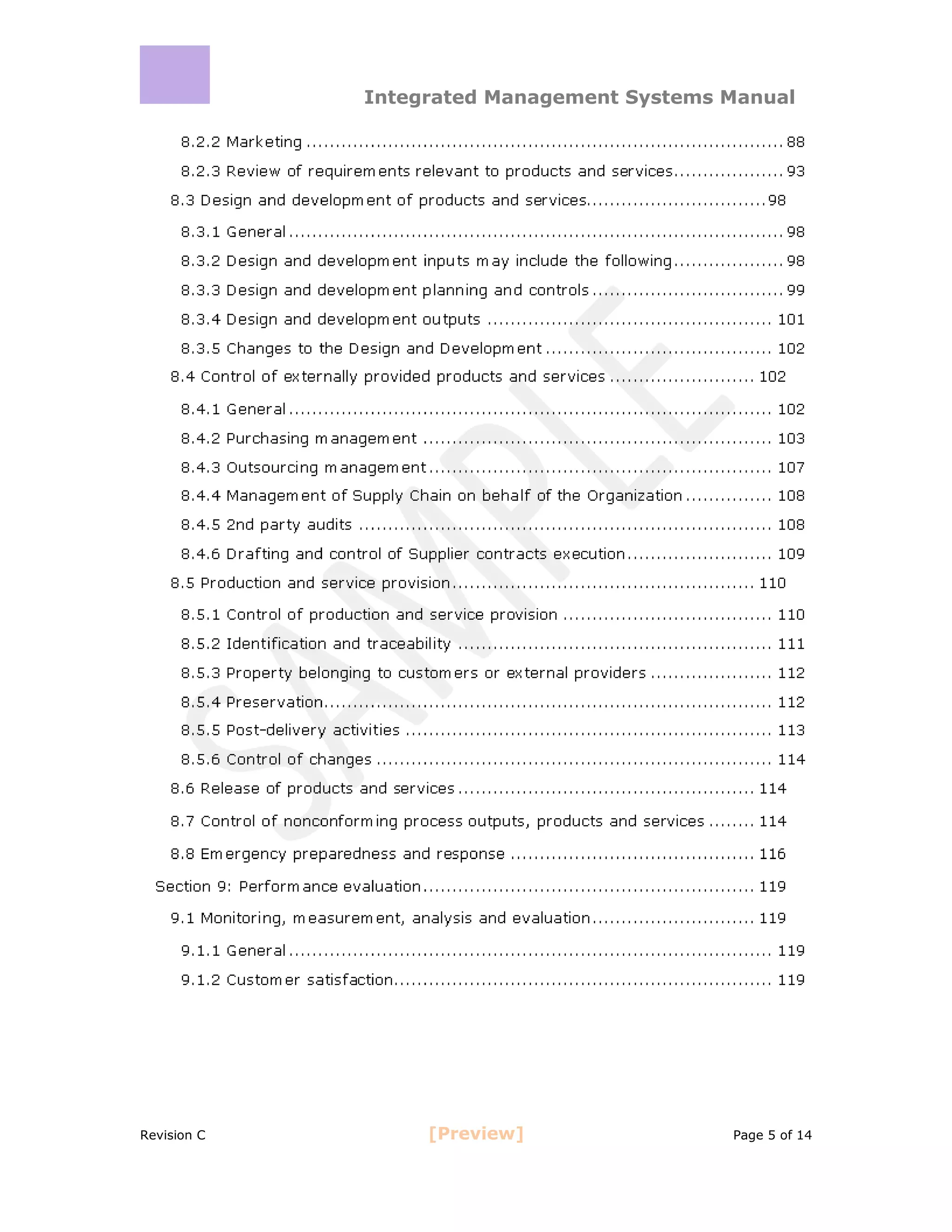 Integrated Management System Manual Template (Preview) | PDF