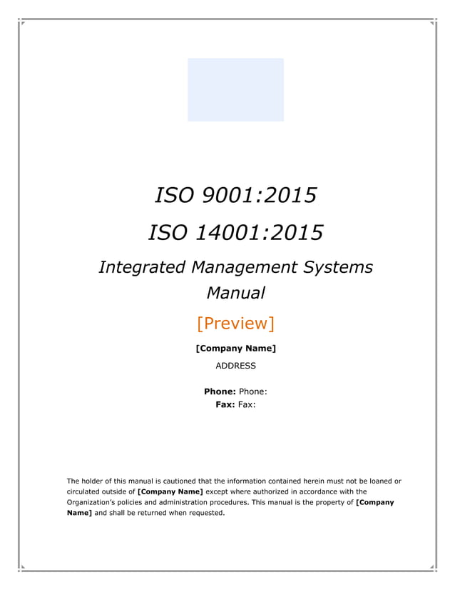 Integrated Management System Manual Template (Preview) | PDF | Business ...