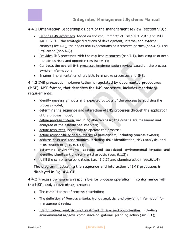 Integrated Management System Manual Template (Preview) | PDF | Business Administration | Business