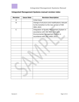 Integrated Management System Manual Template (Preview) | PDF