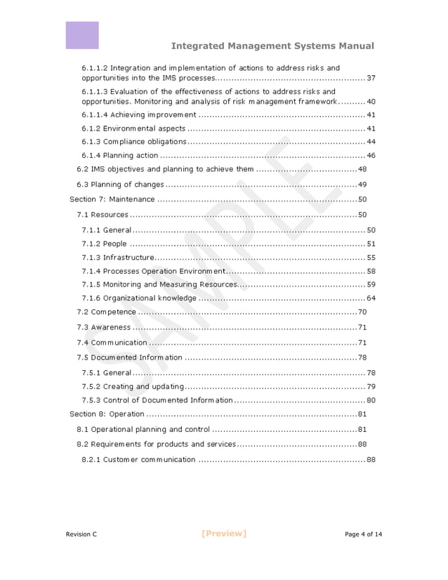 Integrated Management System Manual Template (Preview)
