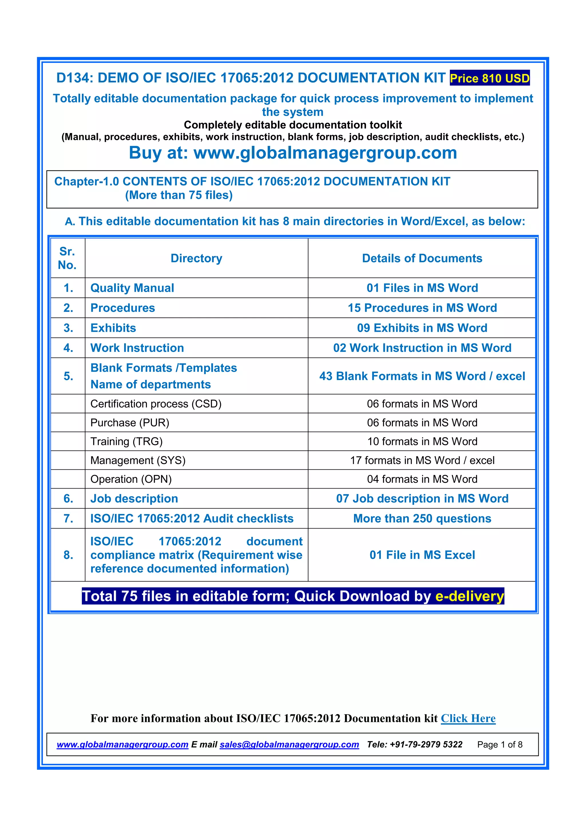 ISO 17065 Documents by Global Manager Group | PDF