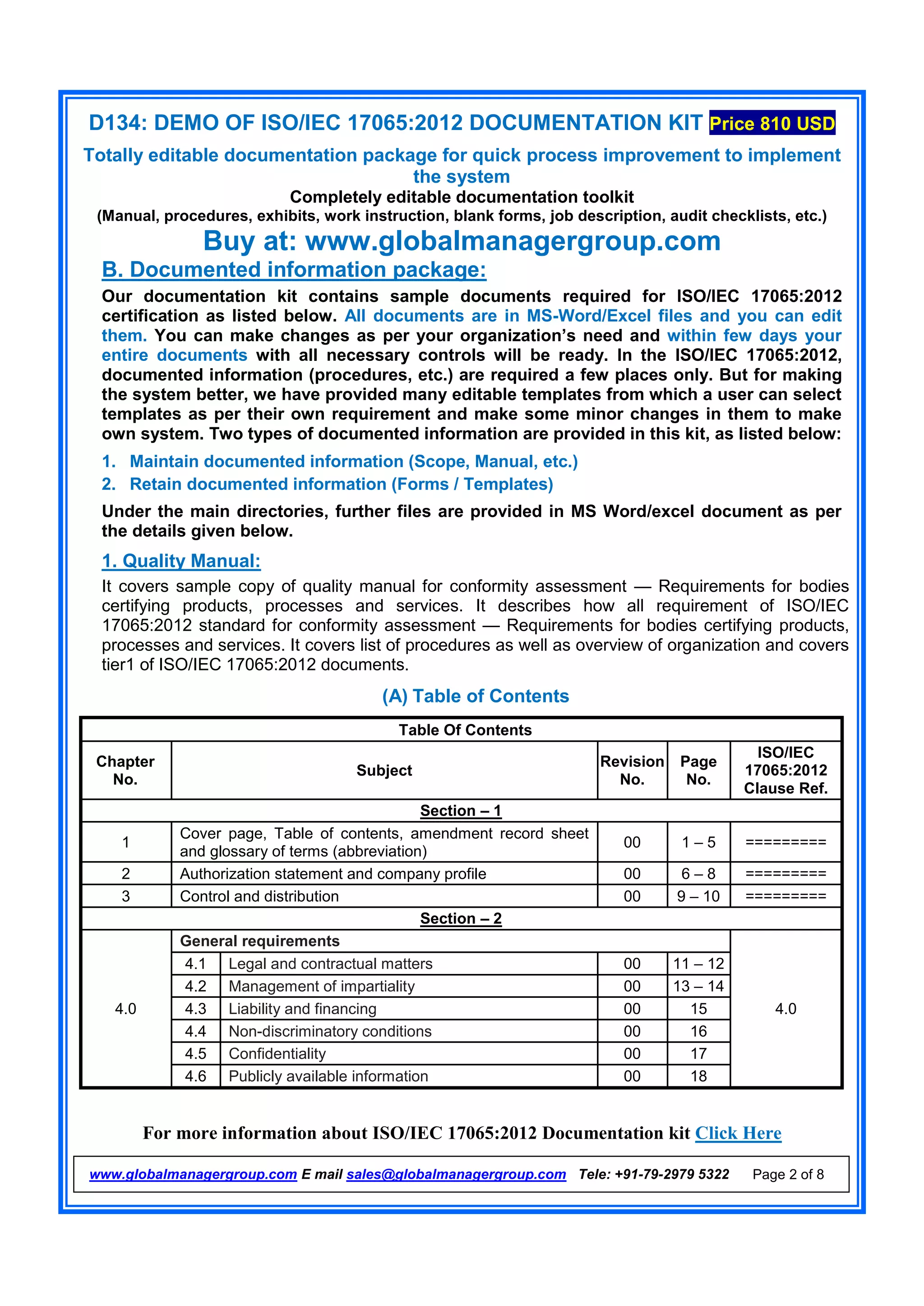 ISO 17065 Documents by Global Manager Group | PDF