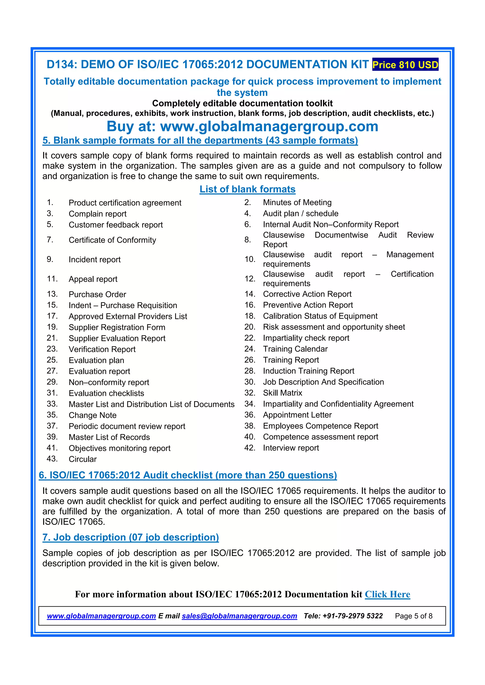 ISO 17065 Documents by Global Manager Group | PDF