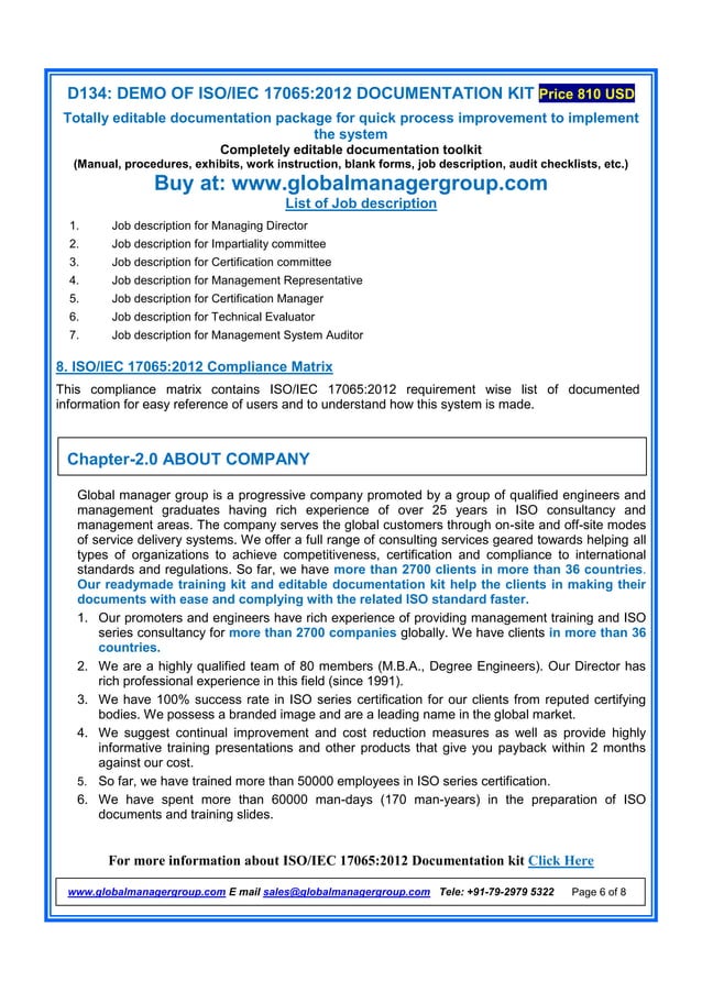 ISO 17065 Documents by Global Manager Group | PDF