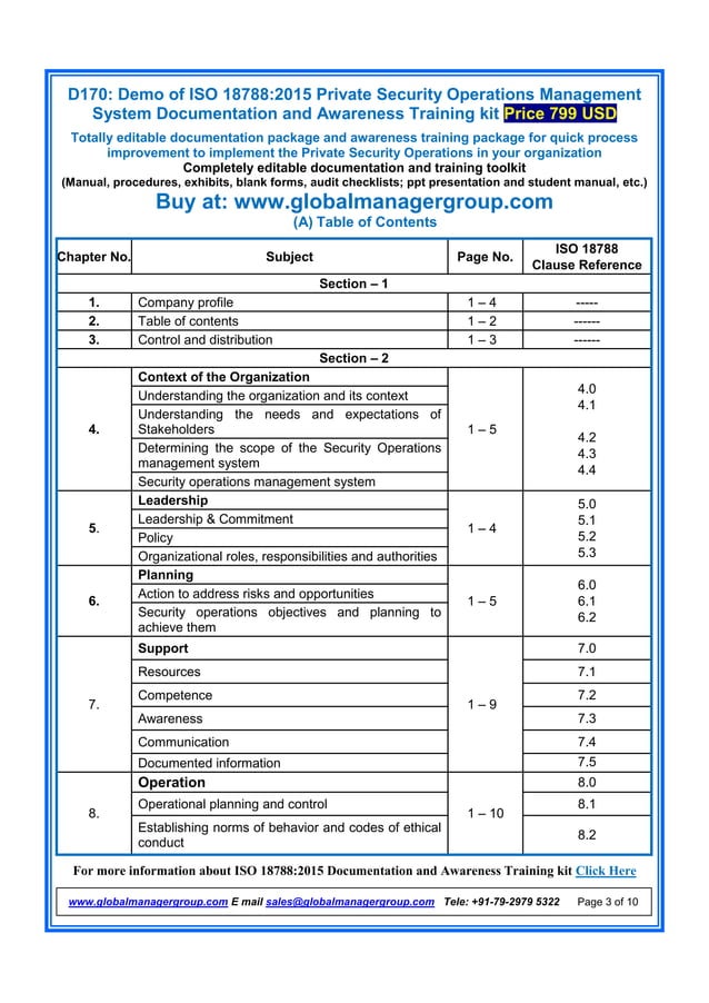Ready-to-use Documentation for ISO 18788 with Training Kit - Free Demo ...