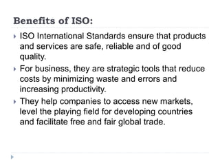 ISO INTERNATIONAL ORGANIZATION FOR STANDARDIZATION | PPTX