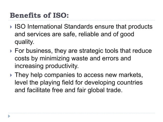 ISO INTERNATIONAL ORGANIZATION FOR STANDARDIZATION | PPTX