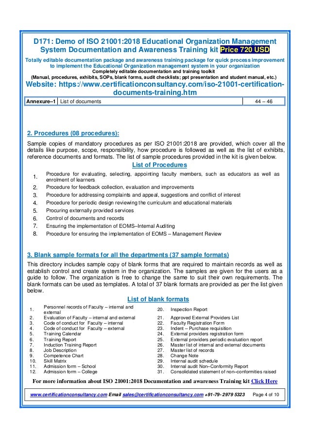 Iso 21001-documents | PDF