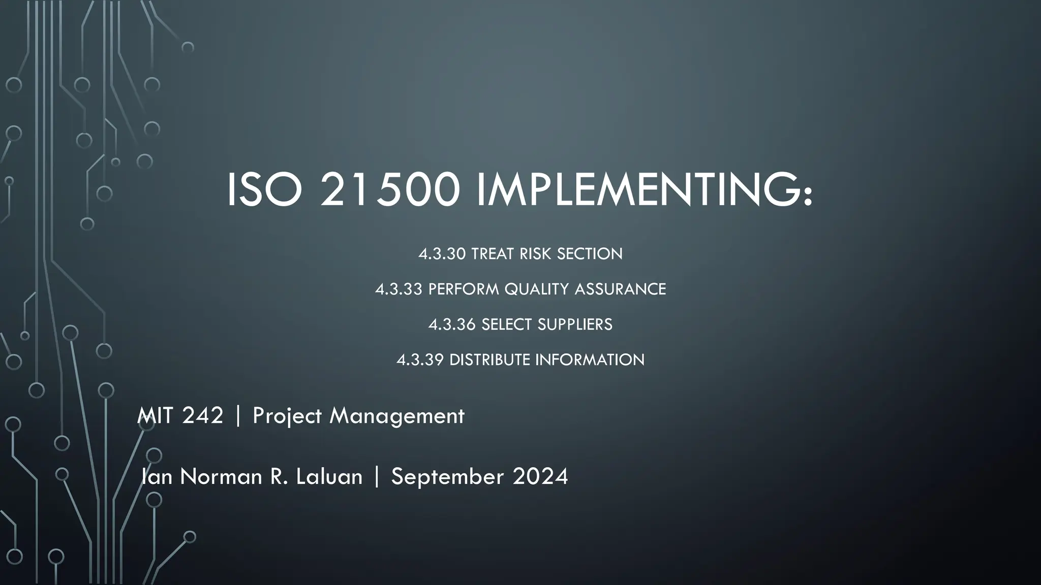 ISO 21500:2012 Implementation Process on Risk, Quality, Procurement ...