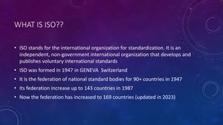International organization of standardization 9000 -14000 certification ...