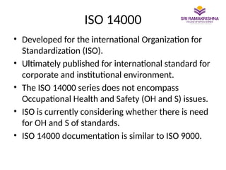 ISO.pptxGlobal Standardization: Develops internationally recognized ...