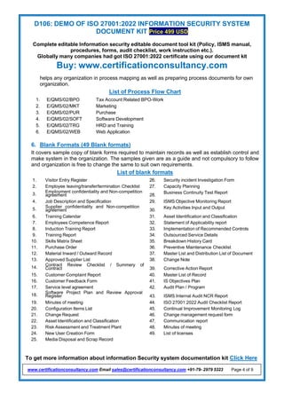 ISO 27001 2022 ISMS Documents-Manual, Checklist, Procedures | PDF