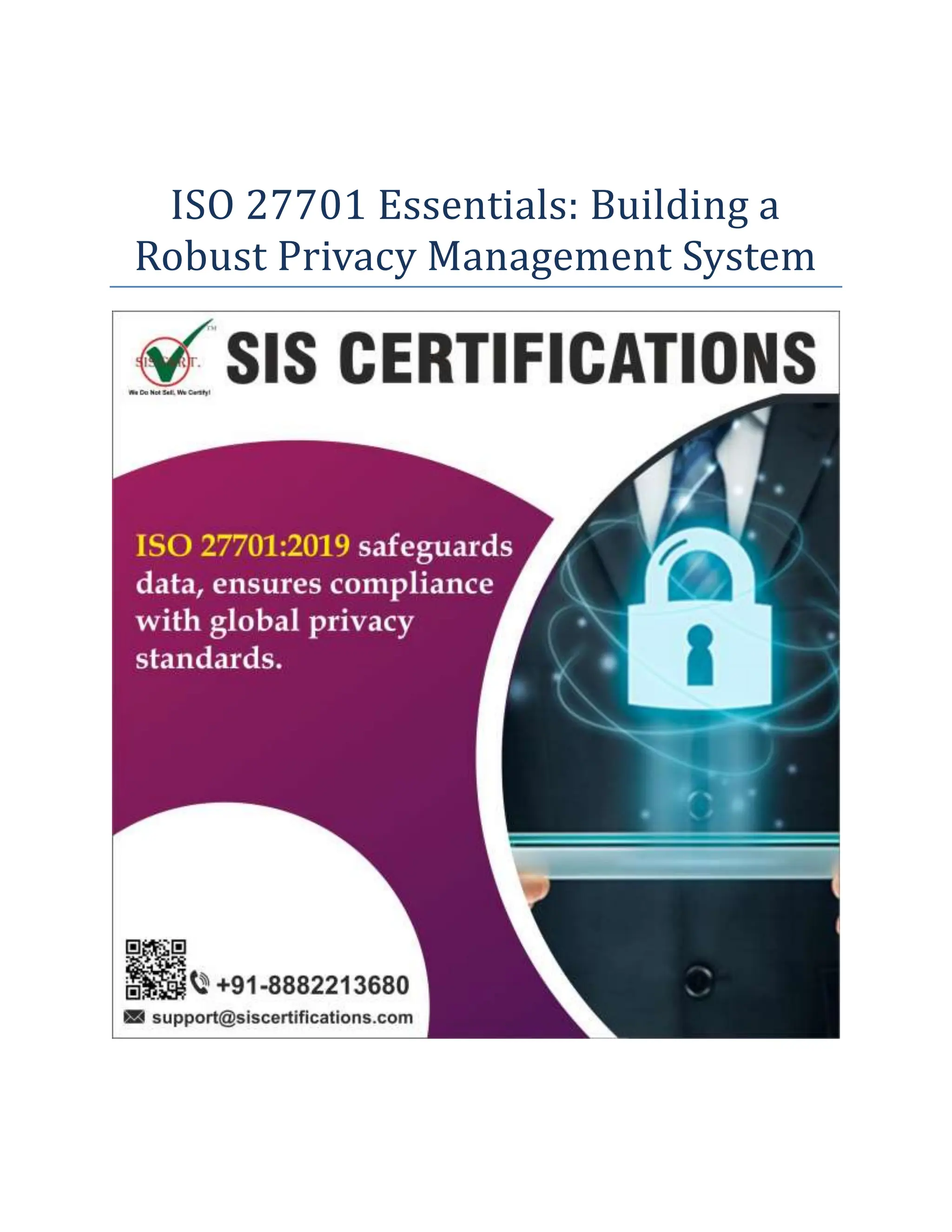 ISO 27701 Essentials: Building a Robust Privacy Management System | PDF