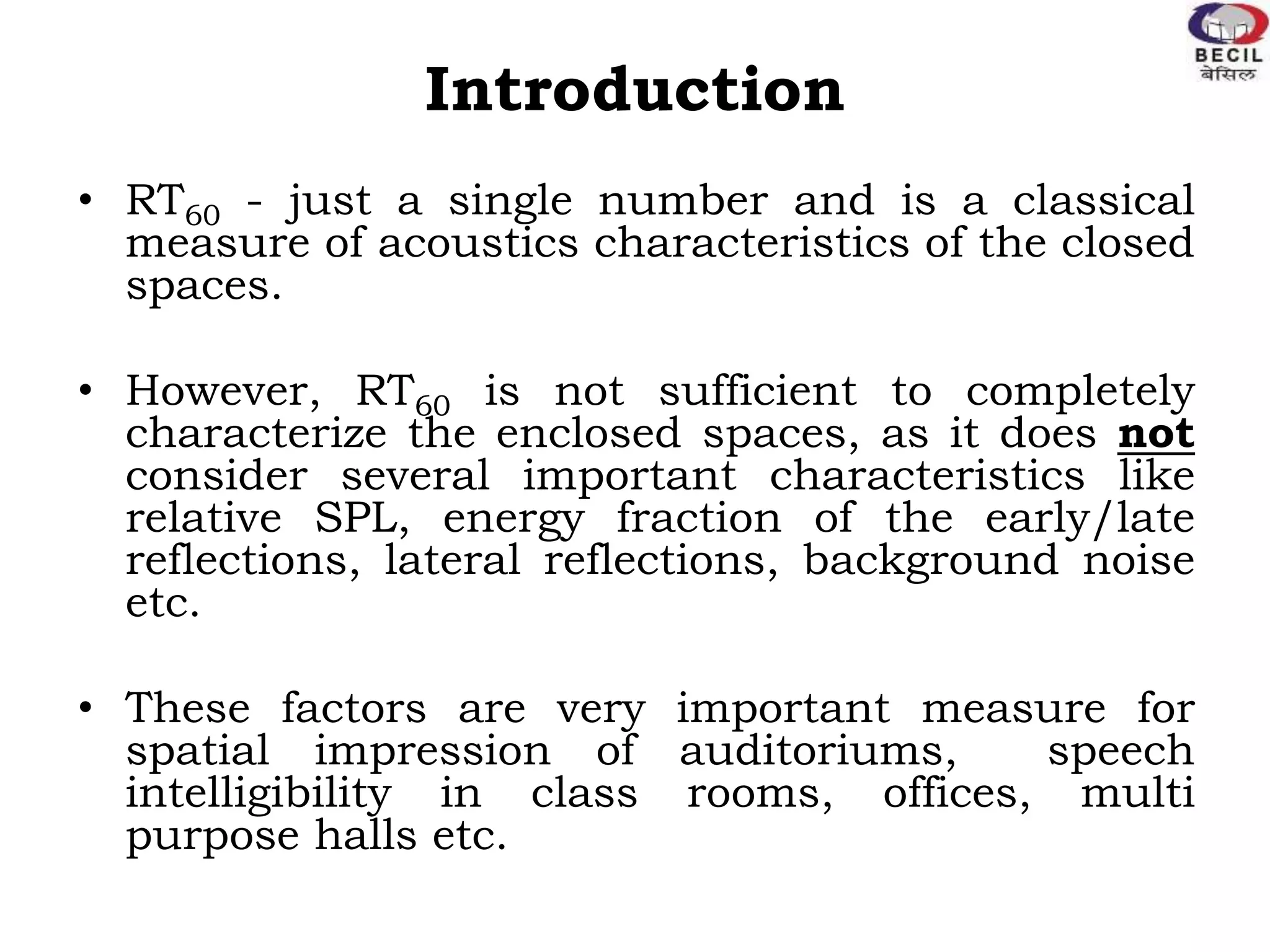 Iso 3382 standards for acoustic measurements | PPTX