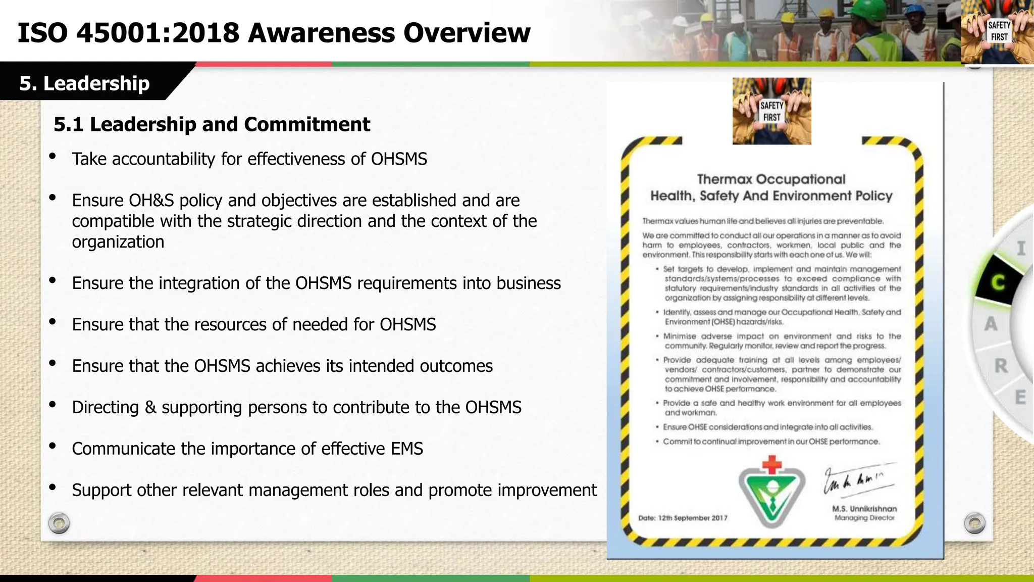 -occupational health and safety management system standard ...