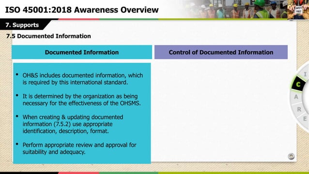 -occupational health and safety management system standard requirementISO-45001-2018 AWARENESS ...