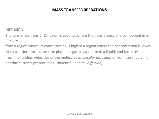Iso 8859-1 -mass transfer operations | PPTX | Chemistry | Science