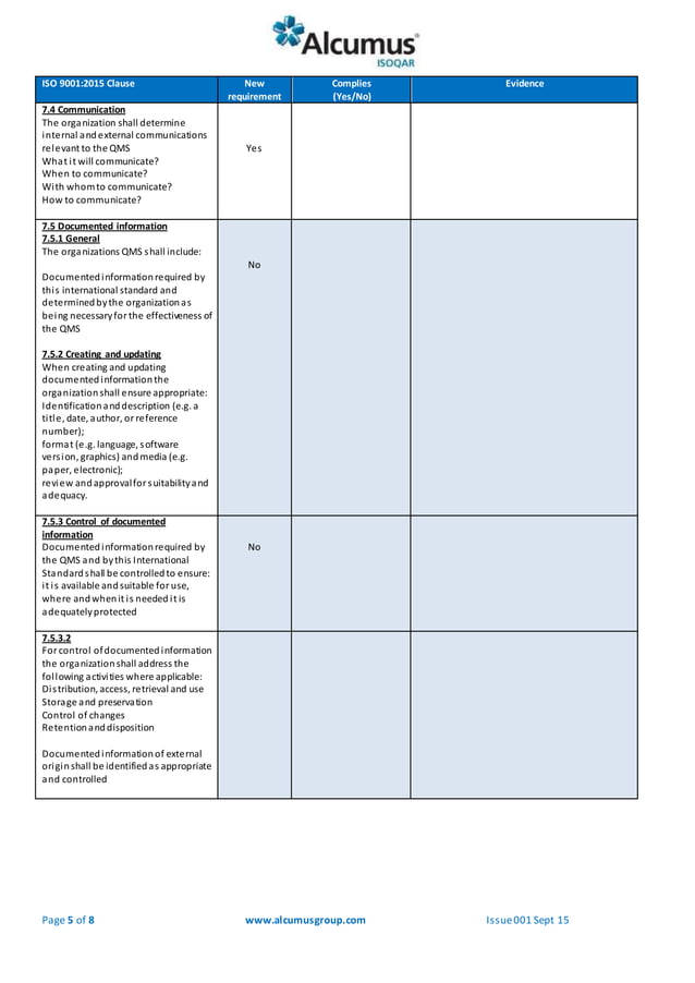 Iso 9001-client-transition-checklist (1) | DOCX | Business | Business ...