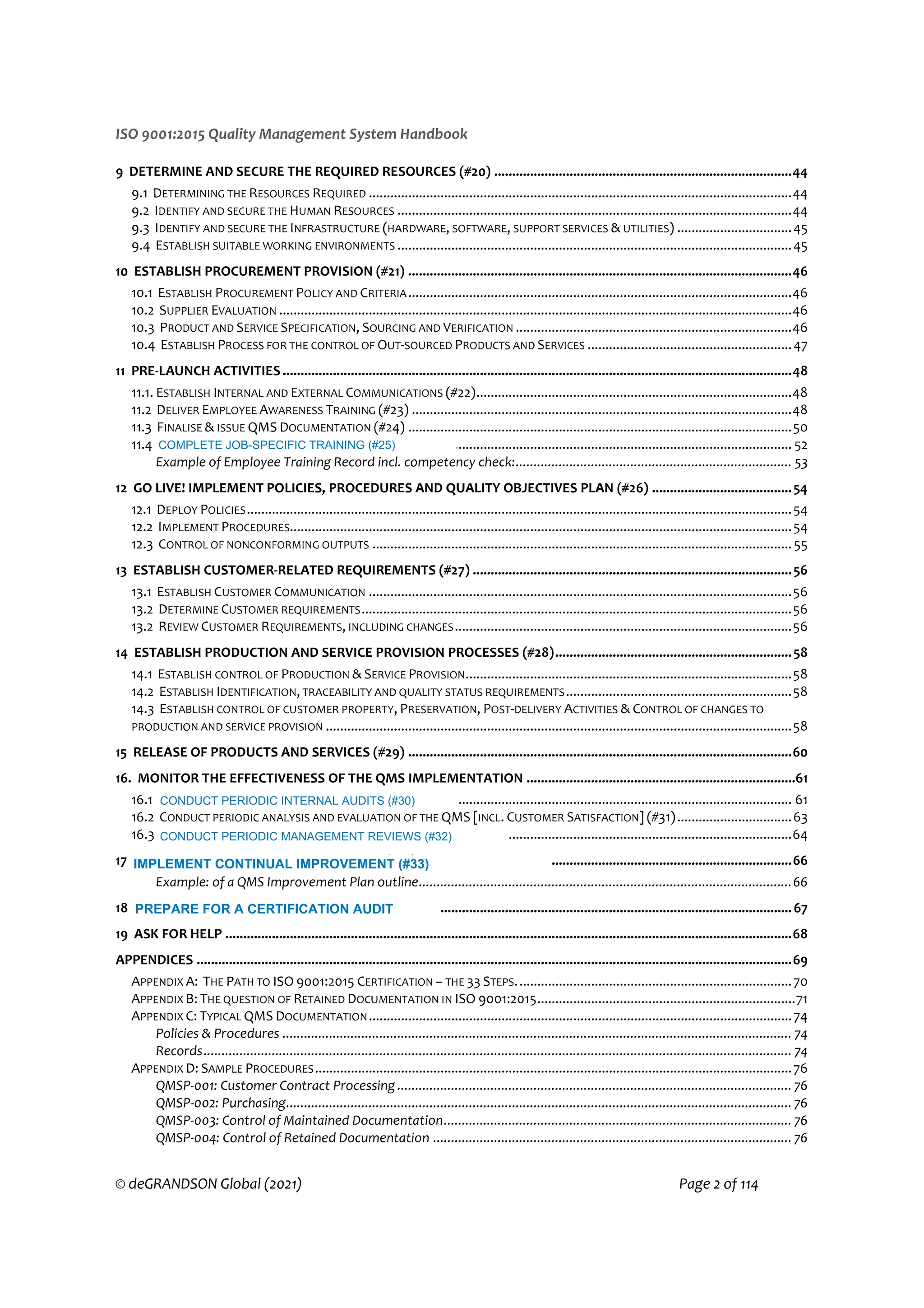 ISO 9001 Implementation Guide for Quality Management Systems (QMS ...