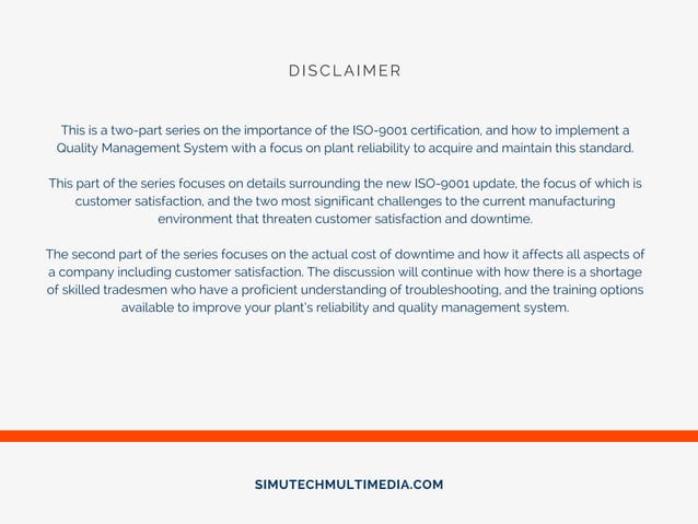Iso-9001: keeping plant reliability in mind Part 1 | PPT