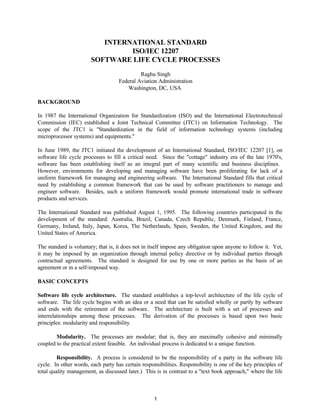 Iso iec 12207 software life cycle processes | PDF