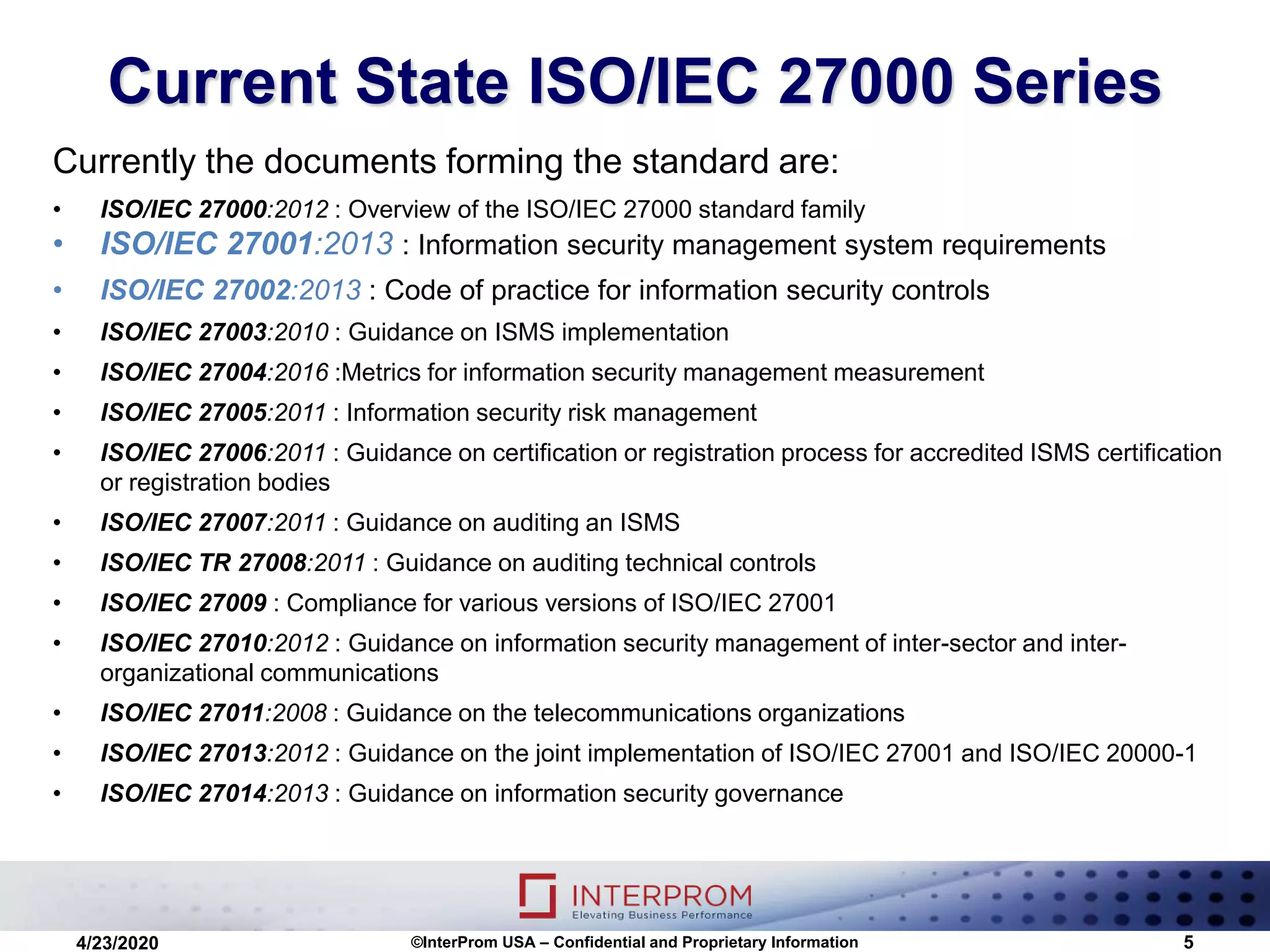 Iso iec 27001 foundation training course by interprom | PPTX