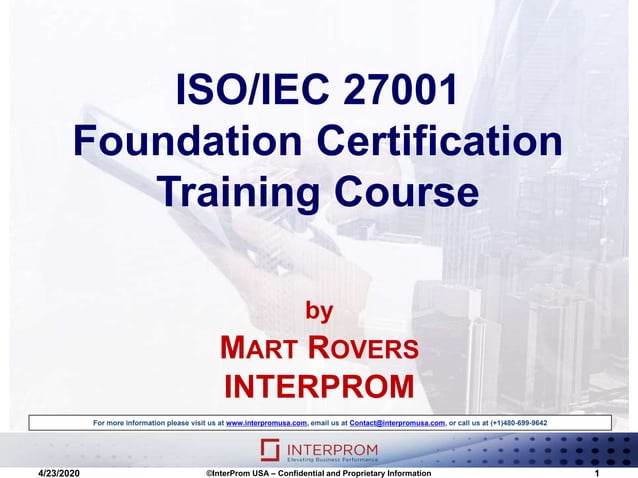 Iso iec 27001 foundation training course by interprom | PPT