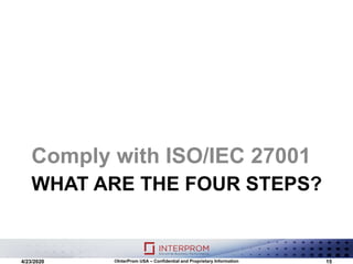 Iso iec 27001 foundation training course by interprom | PPTX