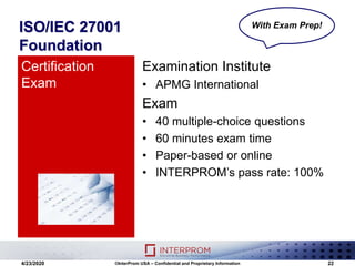 Iso iec 27001 foundation training course by interprom | PPTX