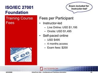 Iso iec 27001 foundation training course by interprom | PPTX