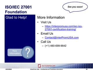 Iso iec 27001 foundation training course by interprom | PPTX