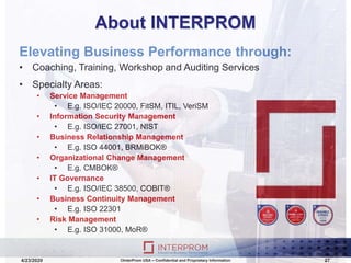 Iso iec 27001 foundation training course by interprom | PPTX