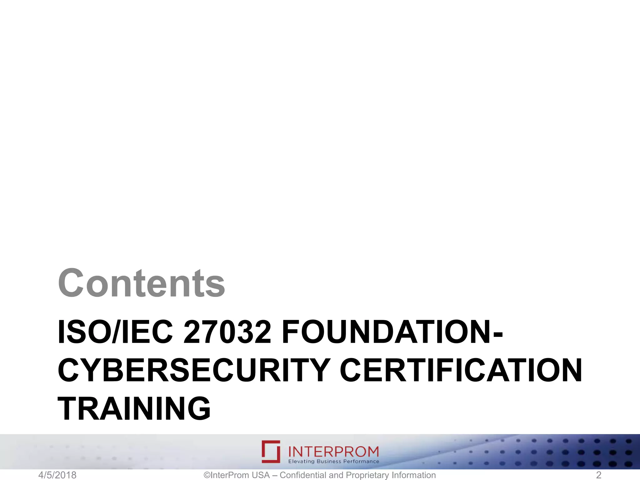 Iso iec 27032 foundation - cybersecurity training course | PPT
