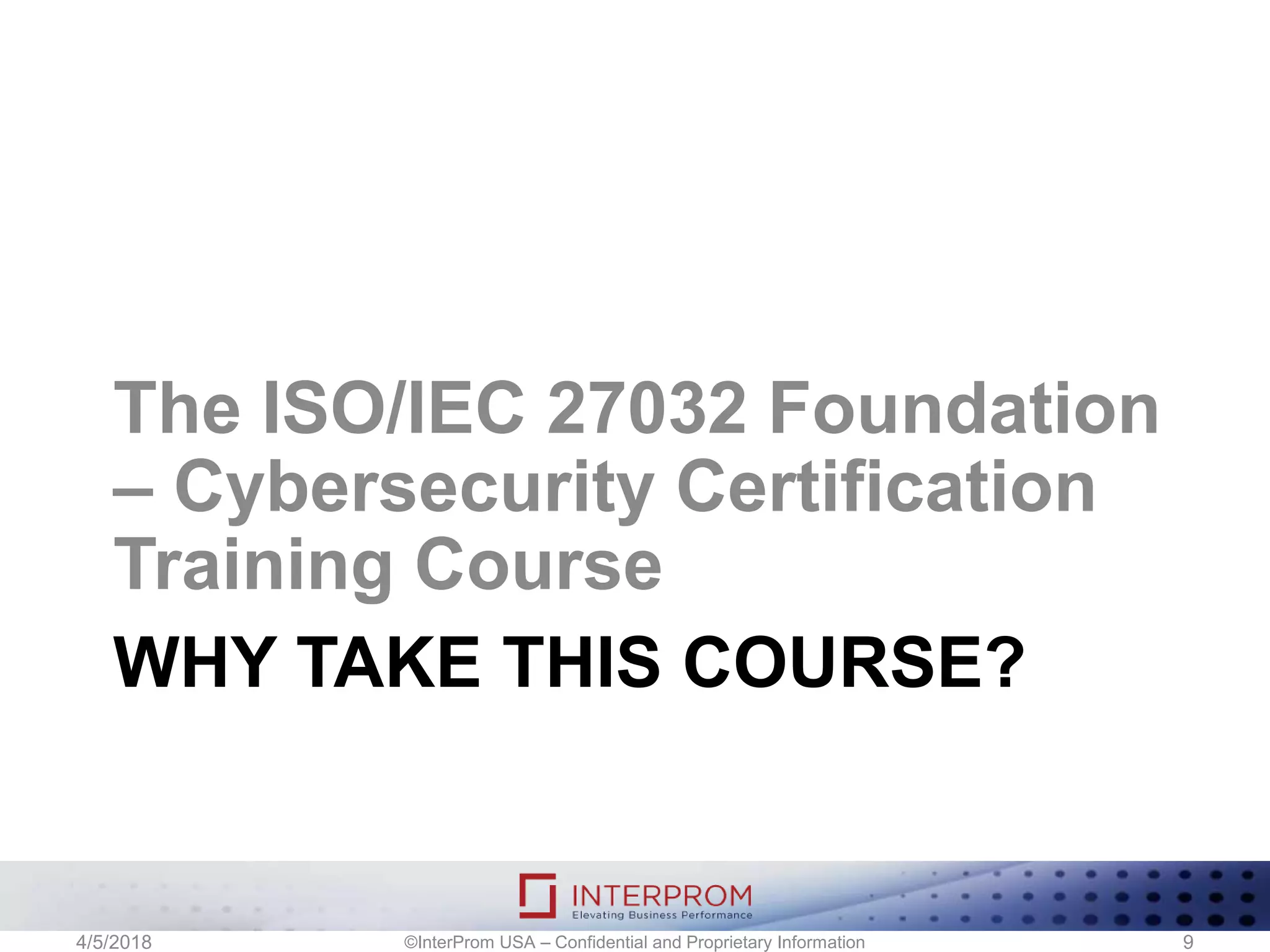 Iso iec 27032 foundation - cybersecurity training course | PPT
