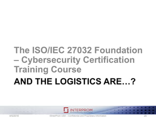 Iso iec 27032 foundation - cybersecurity training course | PPT