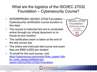 Iso iec 27032 foundation - cybersecurity training course | PPT