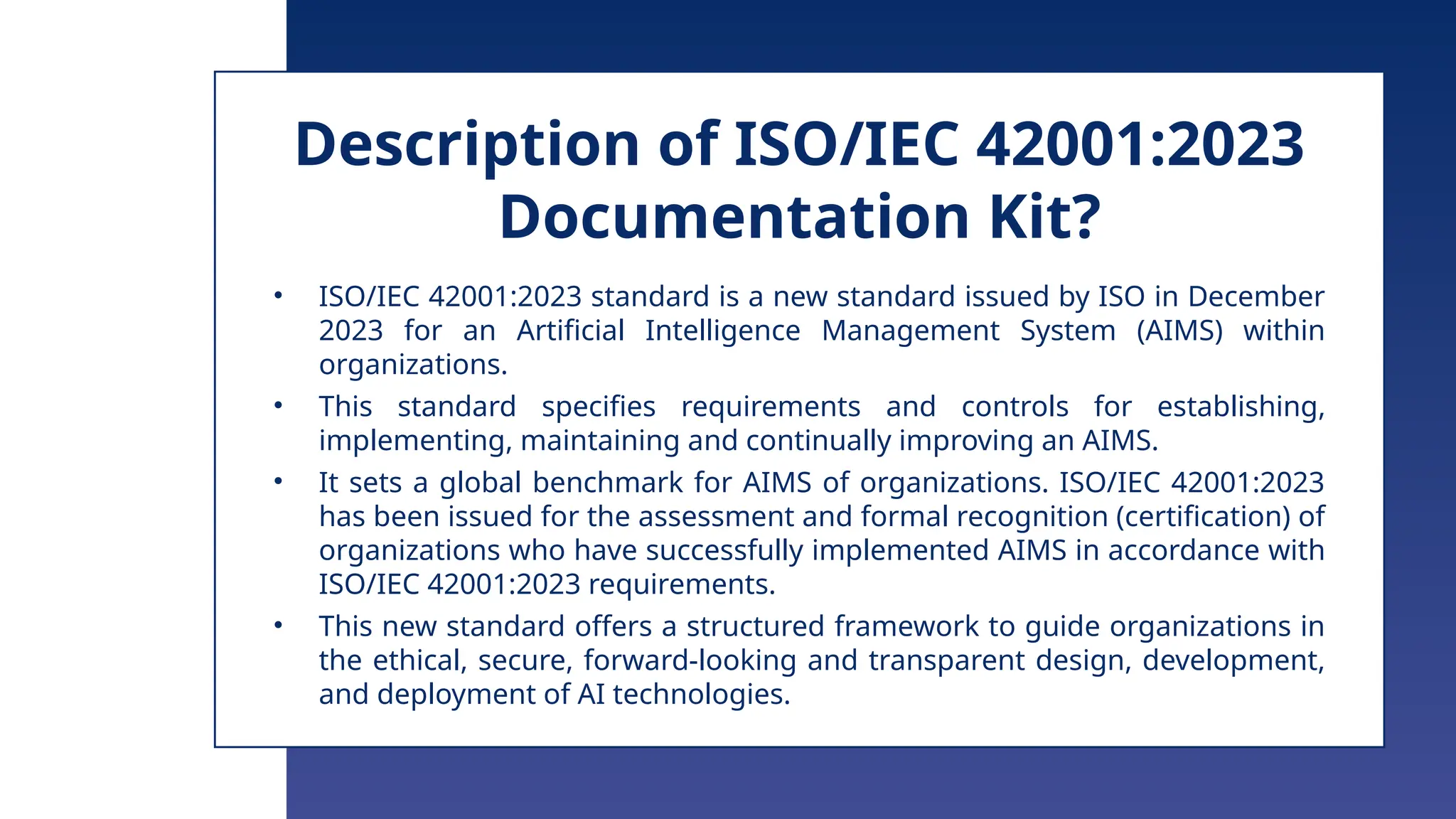 ISO IEC 42001 2023 Documentation Kit by Certification Consultancy | PPTX