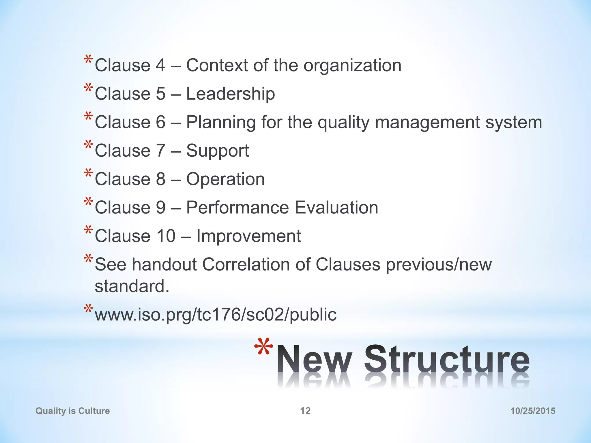 ISO - Philosophy of New Revision | PPT