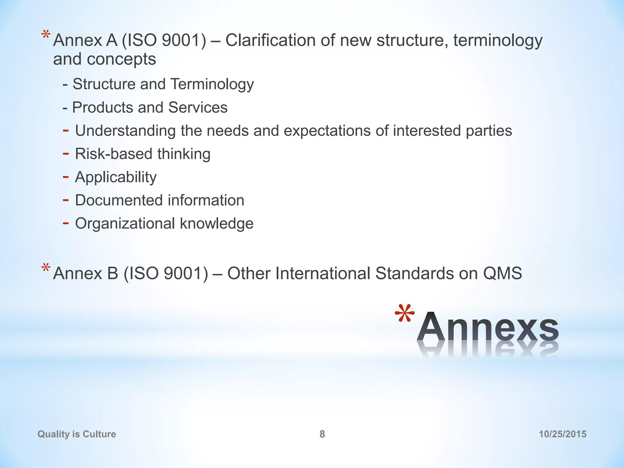 ISO - Philosophy of New Revision | PPT