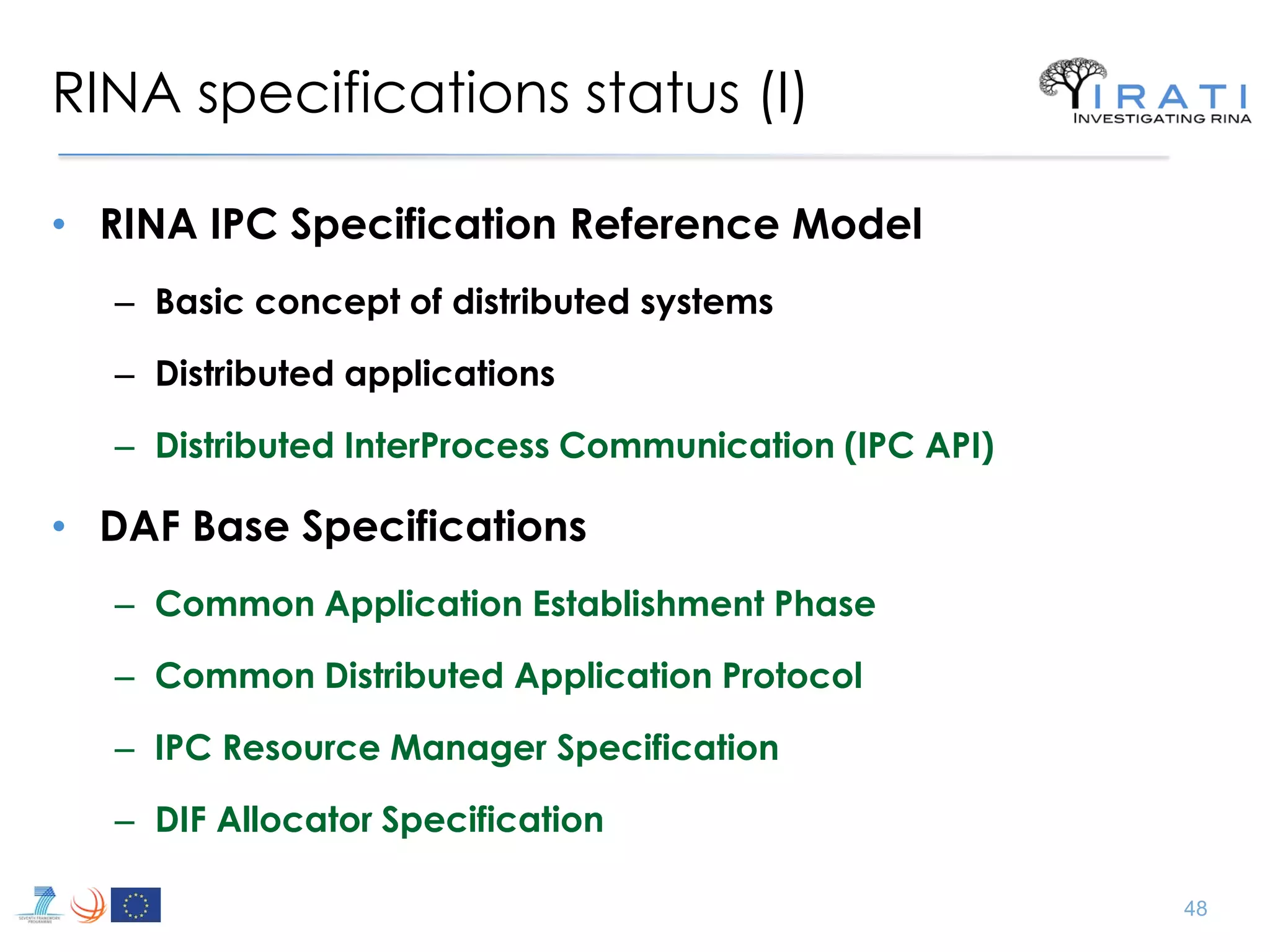 RINA overview and ongoing research in EC-funded projects, ISO SC6 WG7 | PPT