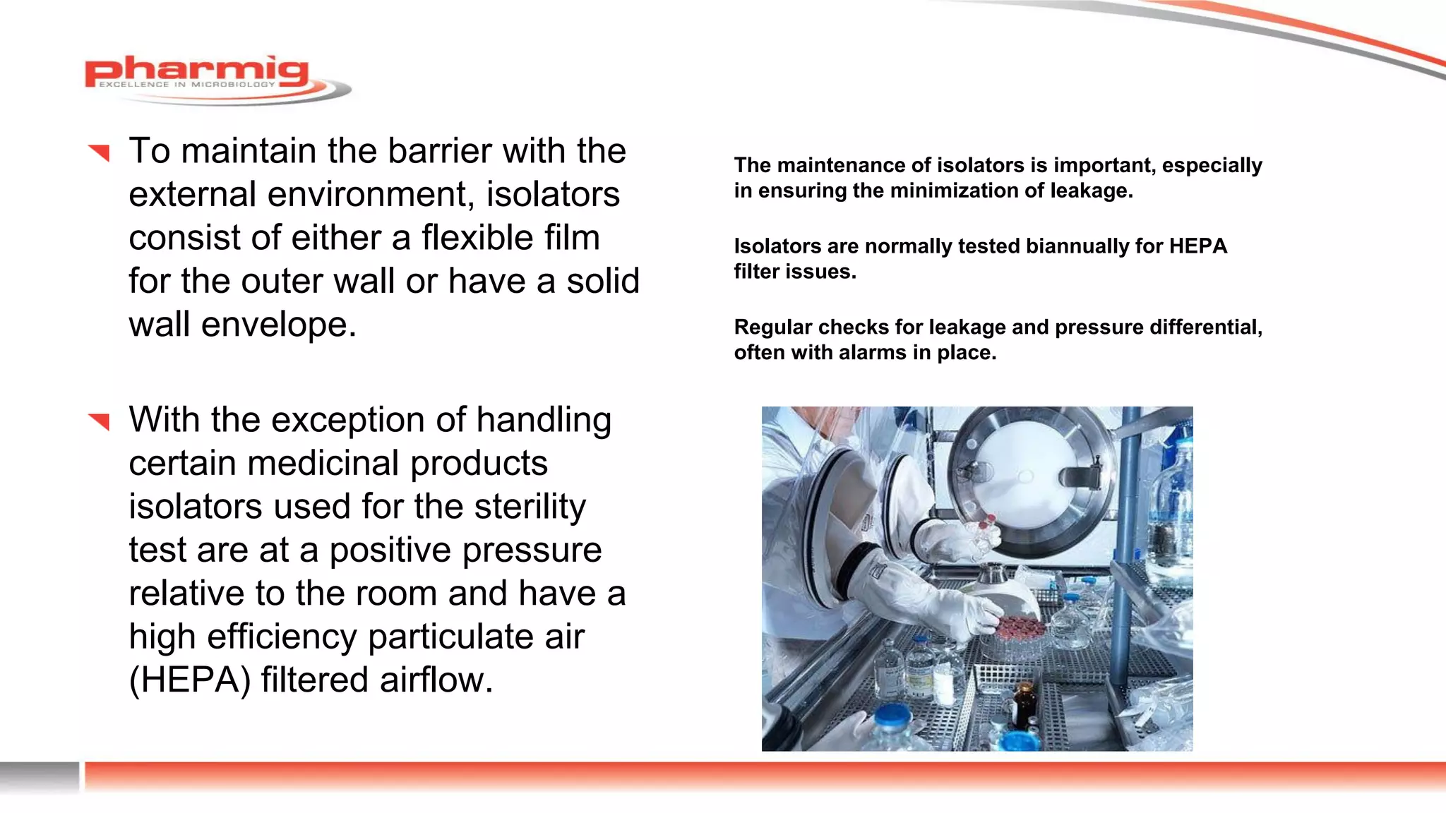 Operation of Sterility Testing Isolators and validation issues | PDF