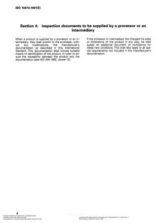 Iso 10474 steel and steel products - inspection documents | PDF ...