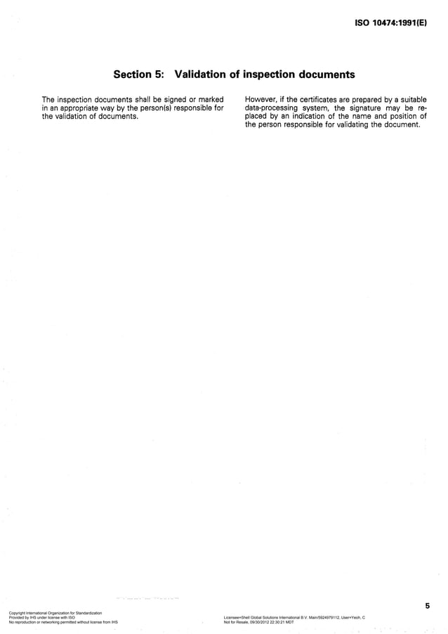 Iso 10474 steel and steel products - inspection documents