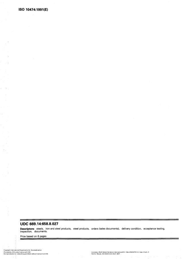 Iso 10474 steel and steel products - inspection documents