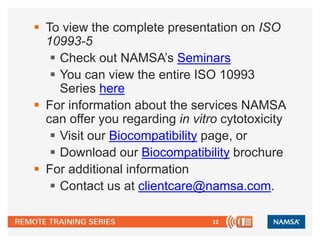ISO 10993-5 Biological Evaluation of Medical Devices - Tests for In ...