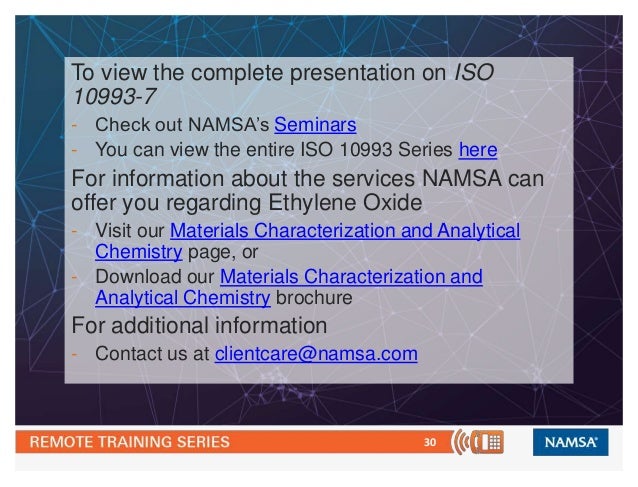 ISO 10993-7 Biological Evaluation of Medical Devices - Ethylene Oxide…