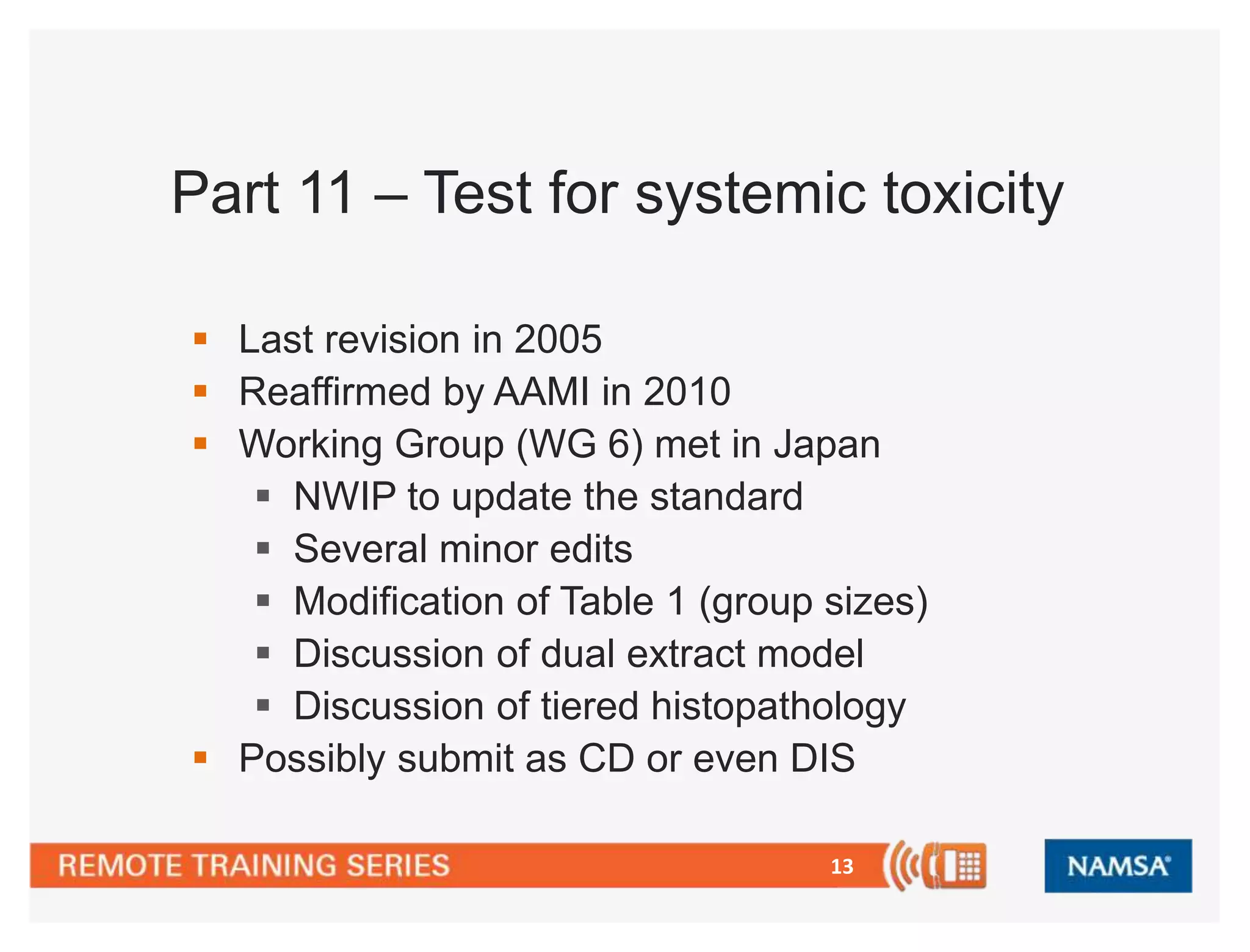 ISO 10993 Biological Evaluation of Medical Devices Update | PPTX