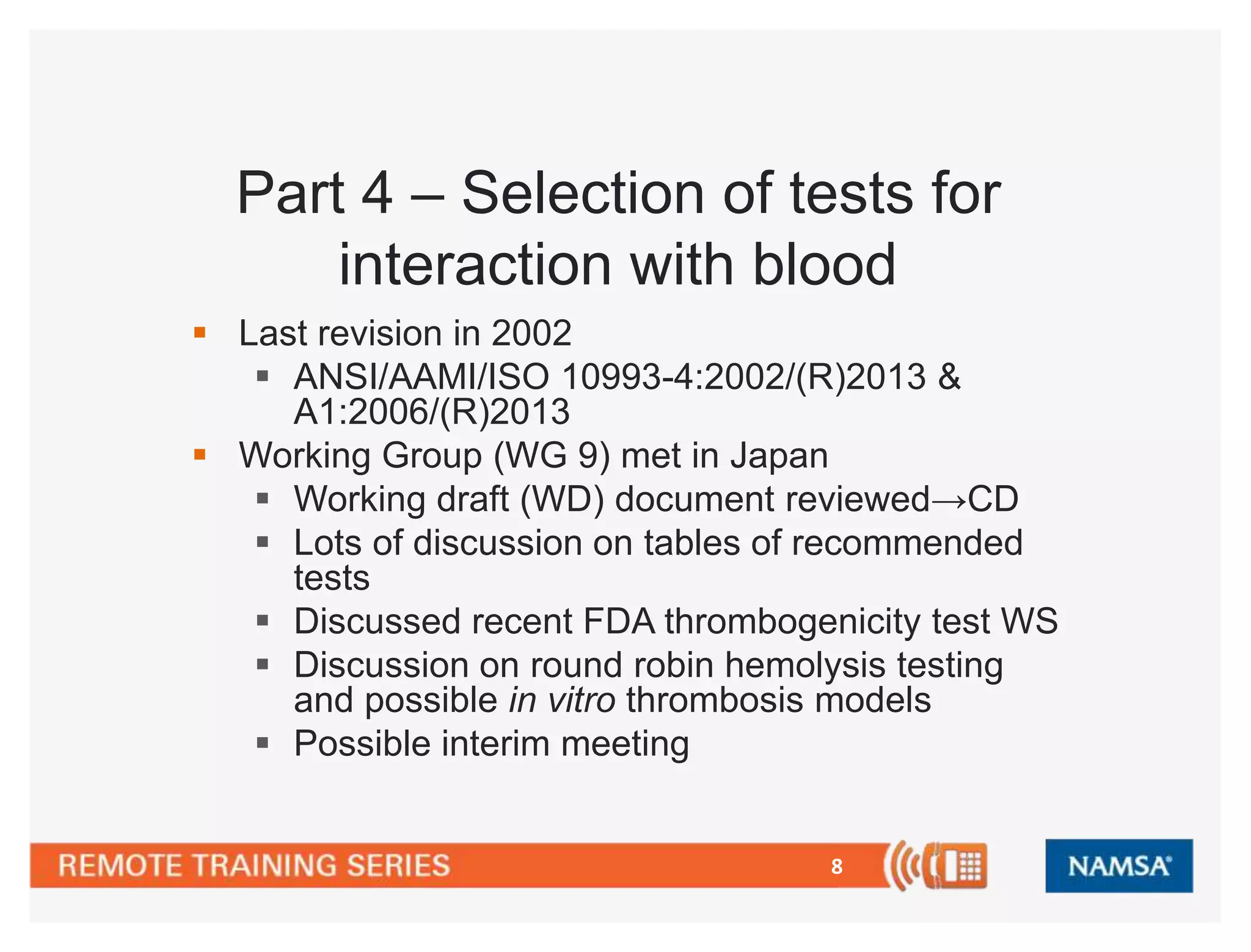 ISO 10993 Biological Evaluation of Medical Devices Update | PPTX