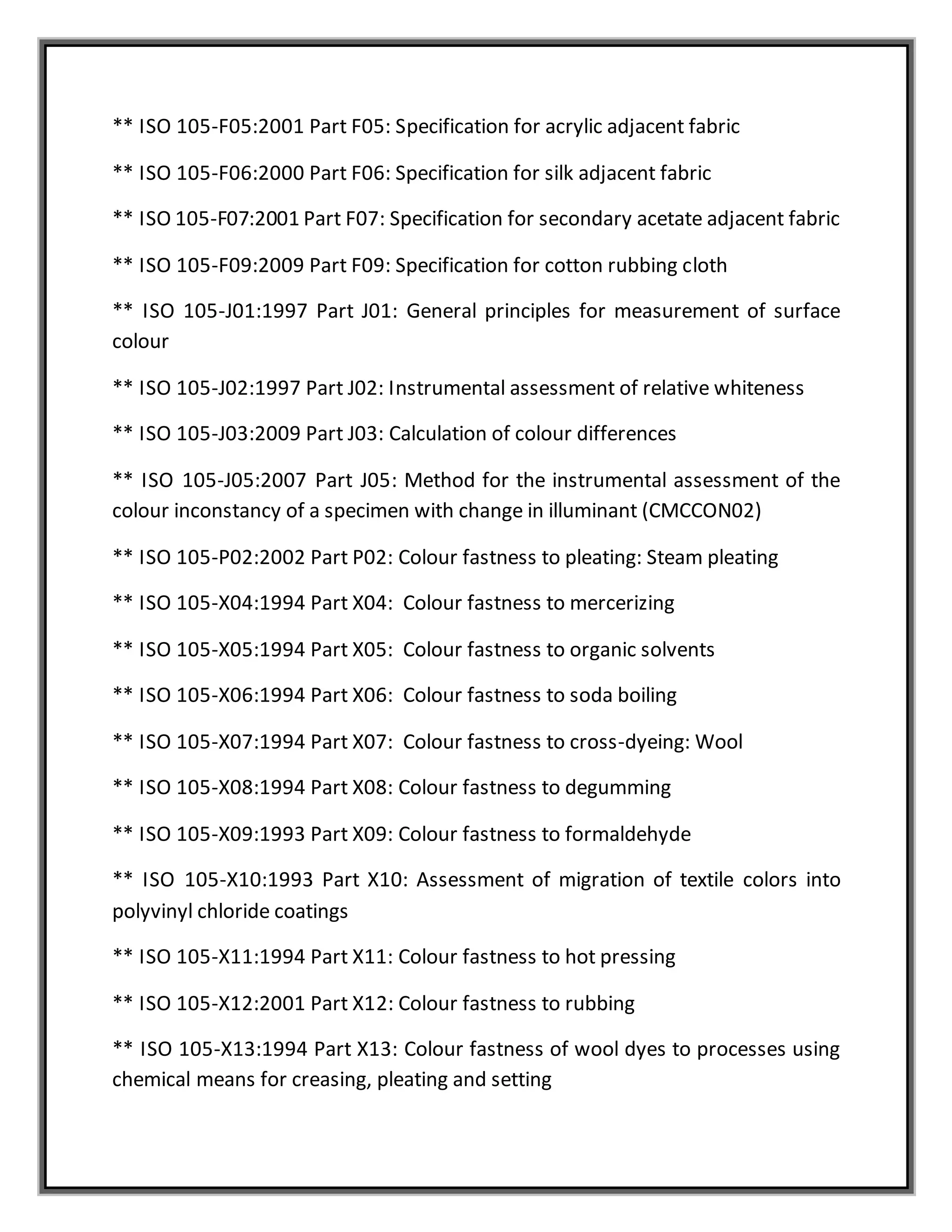 ISO methods From (1994-2017) | DOCX